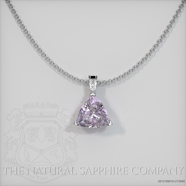 Purple Montana Sapphire Pendant Trillion 0.98 Ct. 14K White Gold