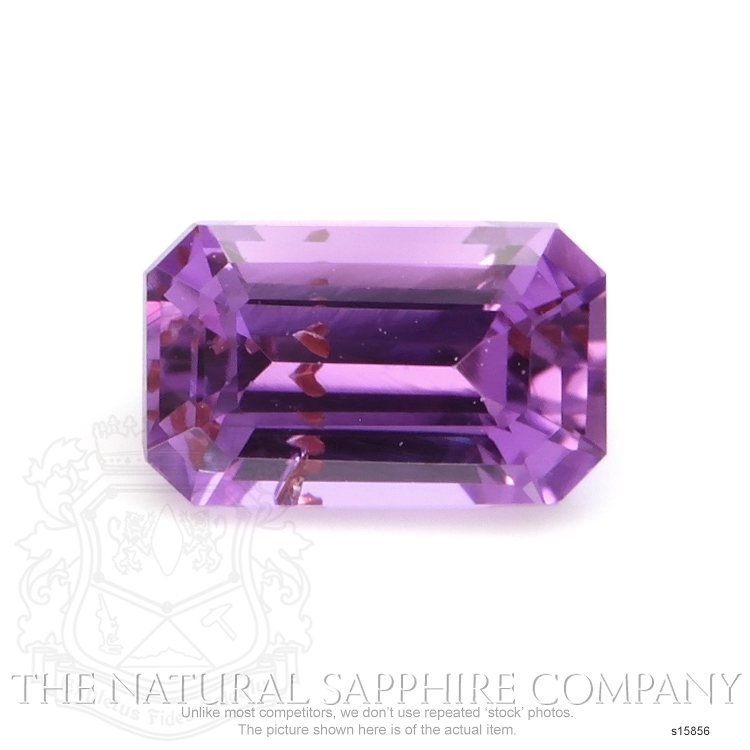 0.43ct Ceylon Sri Lanka Emerald Cut Pinkish Purple Sapphire S15856